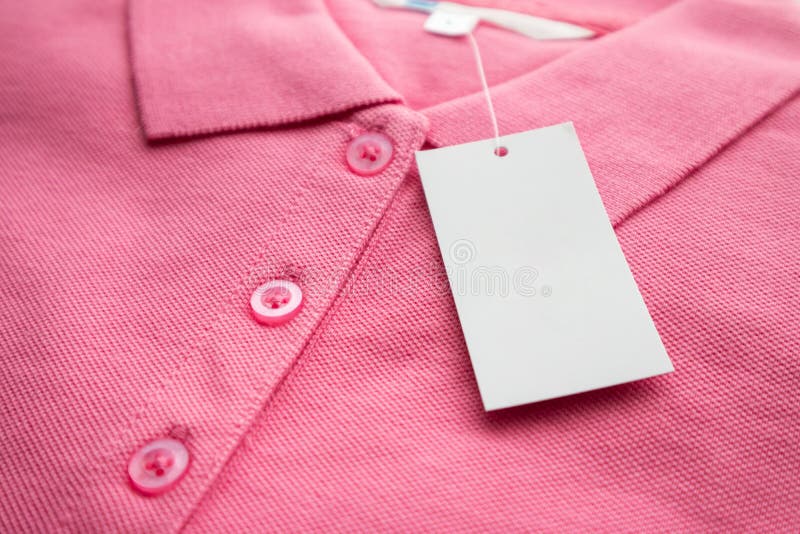 Blank White Clothes Tag Label on New Shirt Stock Image - Image of care ...