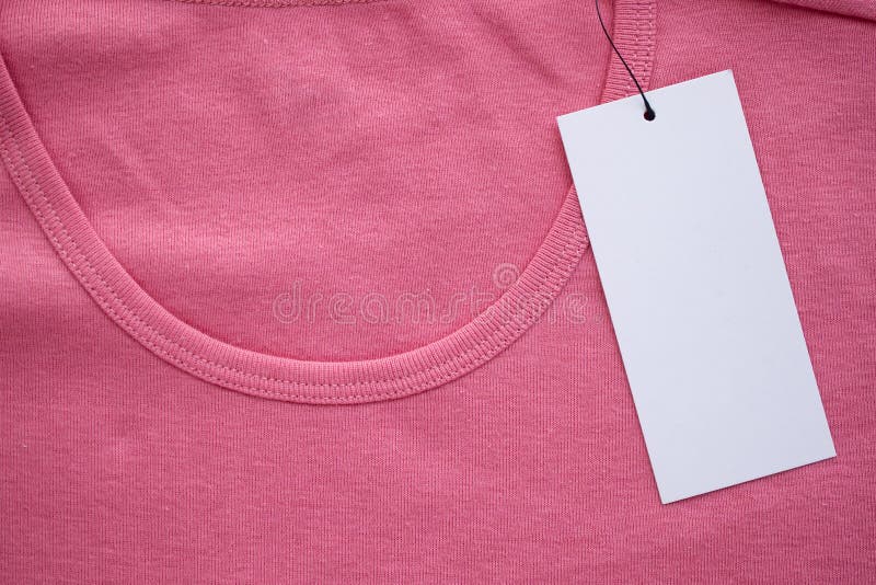 Blank White Clothes Tag Label on New Shirt Stock Image - Image of ...