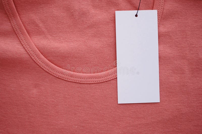 Blank White Clothes Tag Label on New Shirt Stock Photo - Image of ...