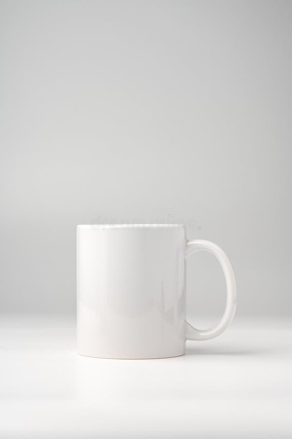 Blank White Coffee Mug Mock Up on White Background Copy Space Stock ...
