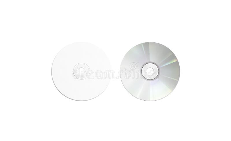 Blank White Compact Disk Mock Up, Isolated, Top View Stock Illustration ...