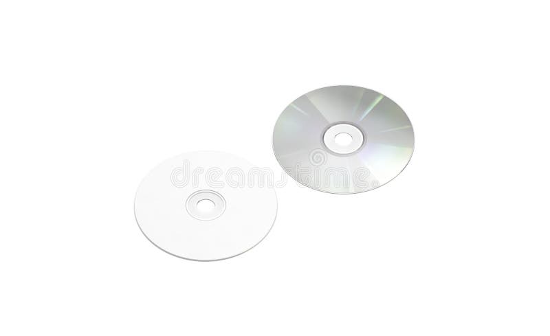 Blank White Compact Disk Mockup, Isolated, Side View Stock Illustration ...