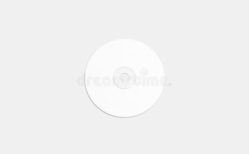 Blank White Compact Disk Mockup, Isolated, Top View Stock Illustration ...