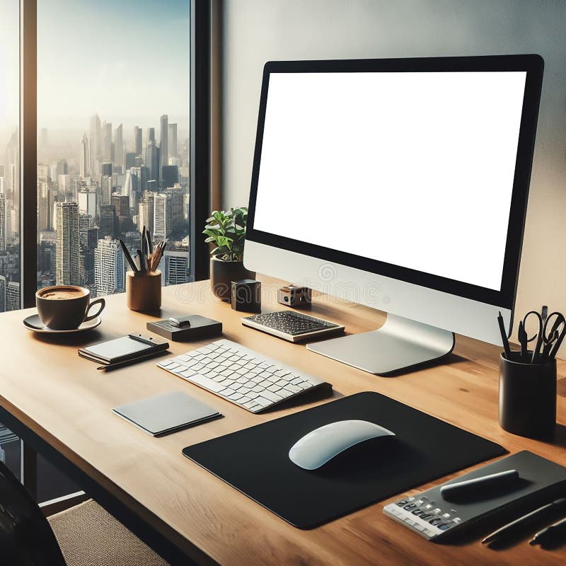 A Blank White Computer Screen Suitable for Use in Office-related Work ...