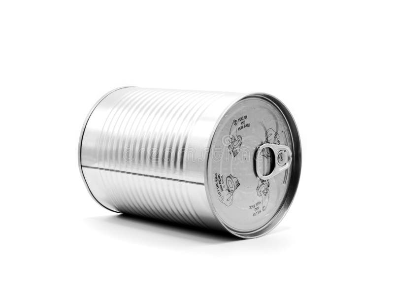 Blank White Conserve Can Isolated on White. Stock Photo - Image of ...