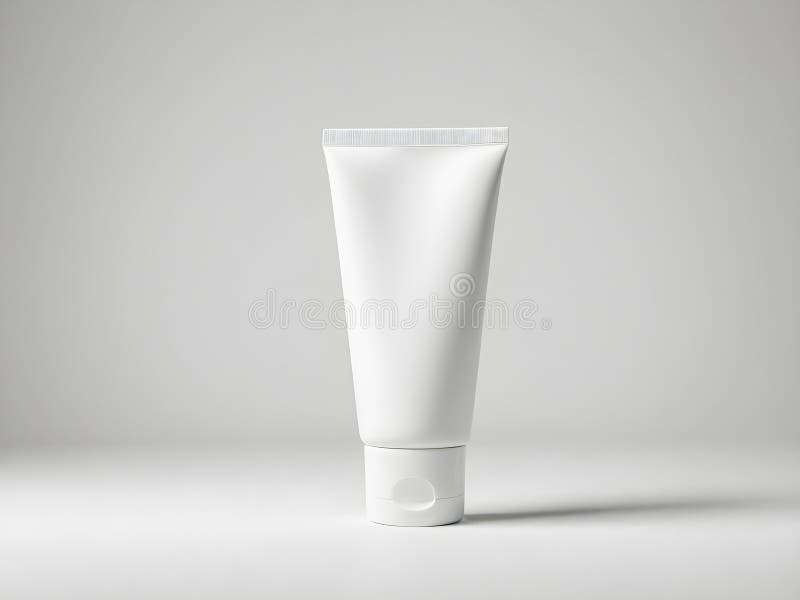 Blank White Cosmetic Tube Mockup on White Background Stock Photo ...