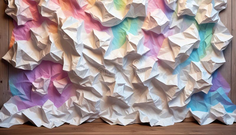 Blank White Crumpled Paper Poster Texture Background Stock Illustration ...