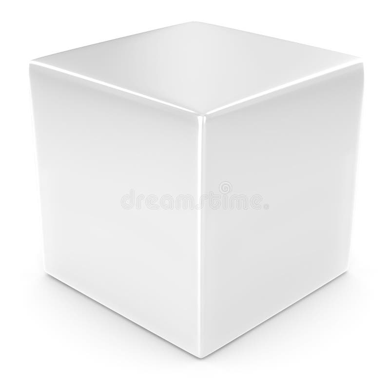 Blank White Cube 3d Rendering Stock Illustration - Illustration of form ...