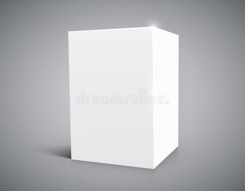 Blank White Cube Isolated on White Background Stock Illustration ...