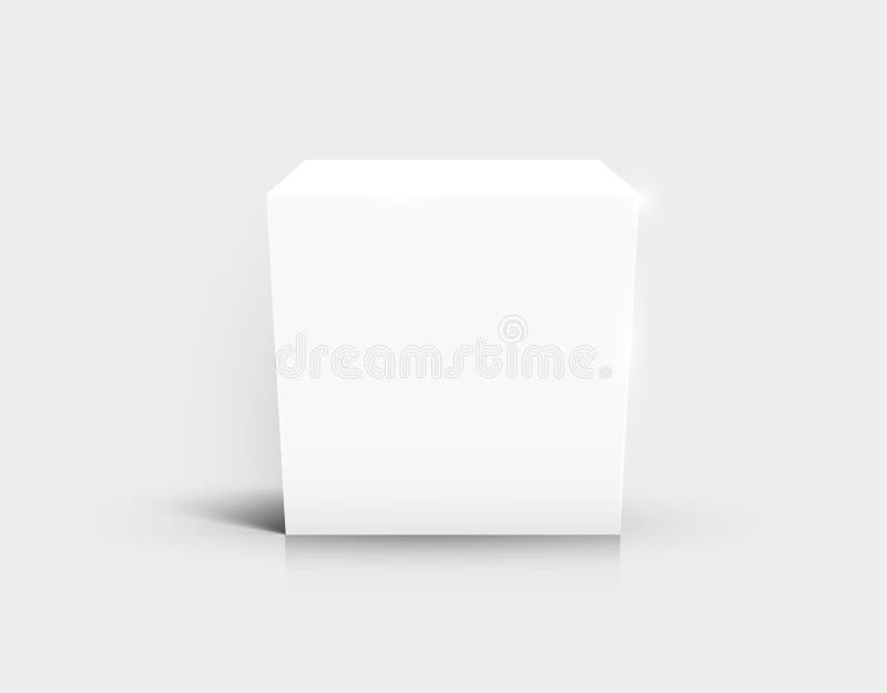 Blank White Cube Isolated on White Background Stock Illustration ...