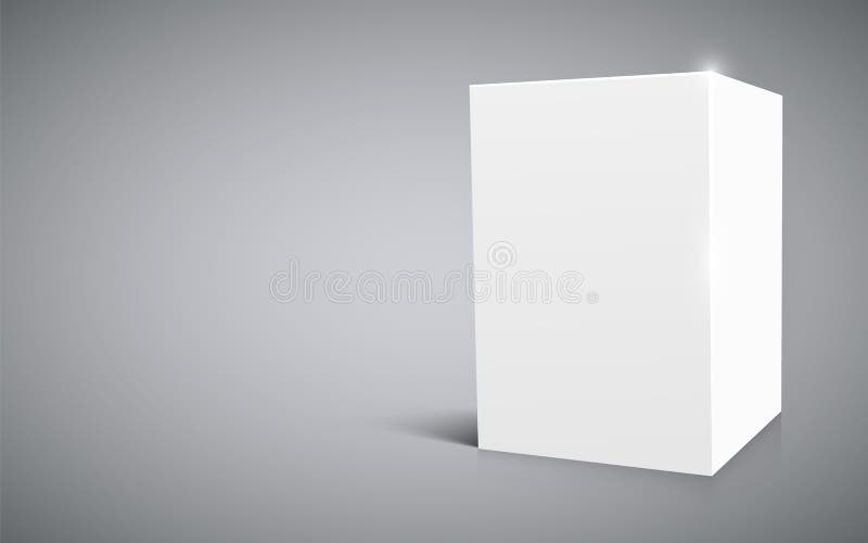 Blank White Cube Isolated on White Background Stock Illustration ...