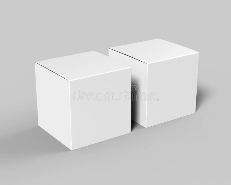 Cube Product Cardboard Package Box. 3d Illustration on Studio Light ...