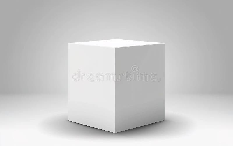 A Blank White Cube on a Smooth Surface in a Softly Lit Minimalist ...