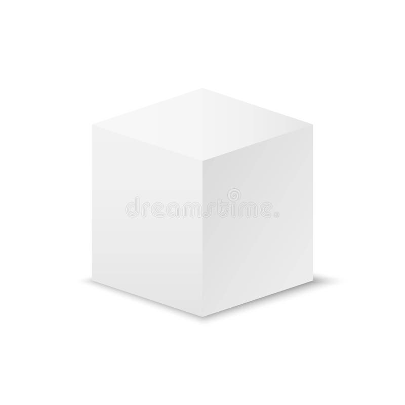 Blank White Cube. Square Box Stock Vector - Illustration of advertising ...