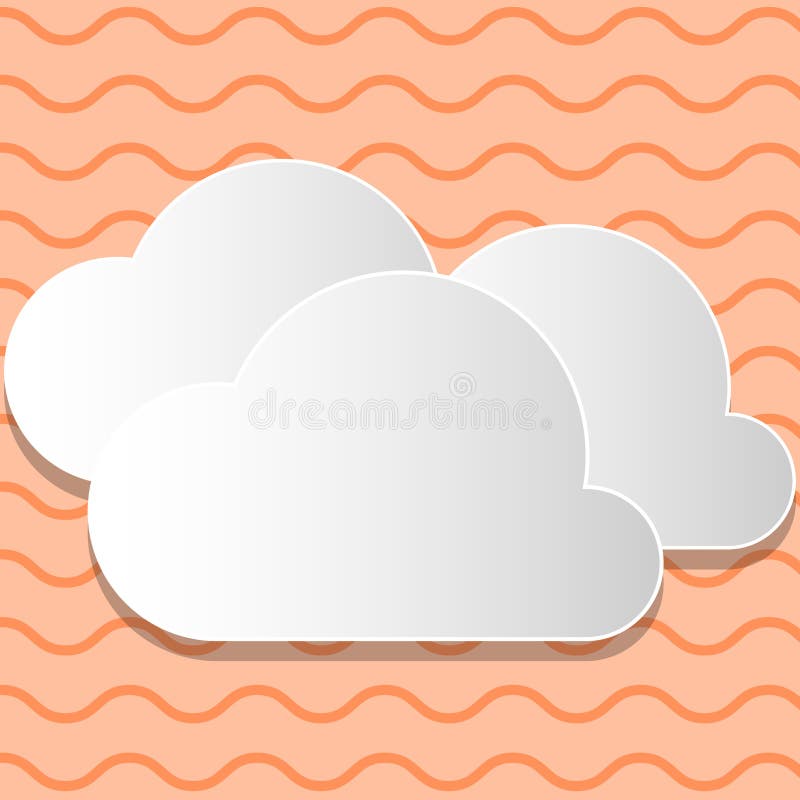 Blank White Cut Out Clouds Floating on Top of Each Other. Creative ...