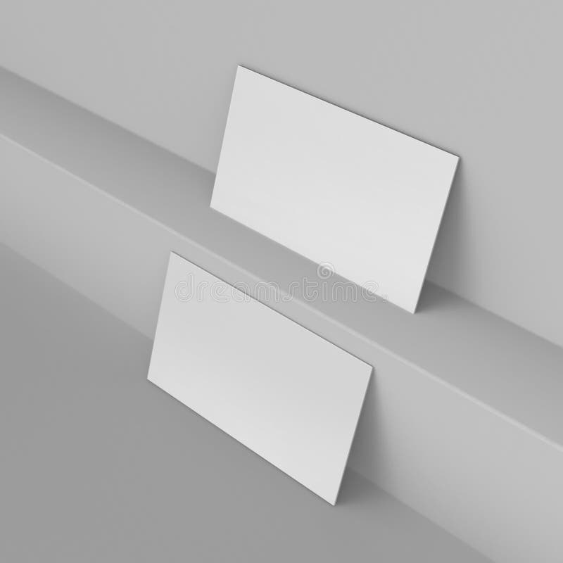 Blank White 3d Visiting Card Template 3d Render Illustration for Mock ...