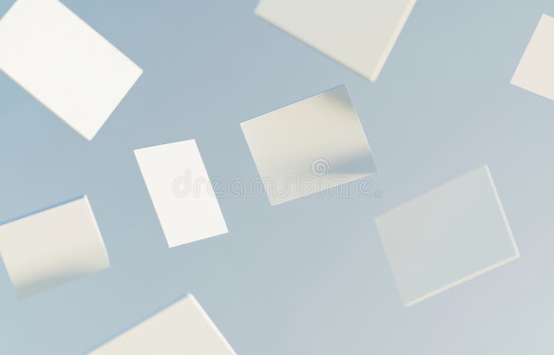 A Blank White 3D Visiting Card Template 3d Render Illustration for Mock ...