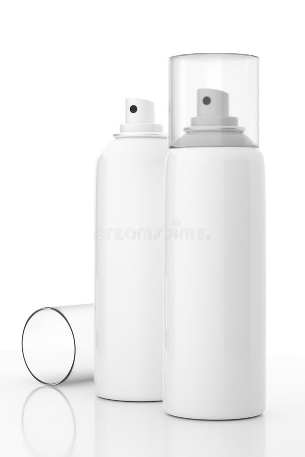 Blank White Deodorant Perfume Spray Cans Mockup - 3D Illustration Stock ...