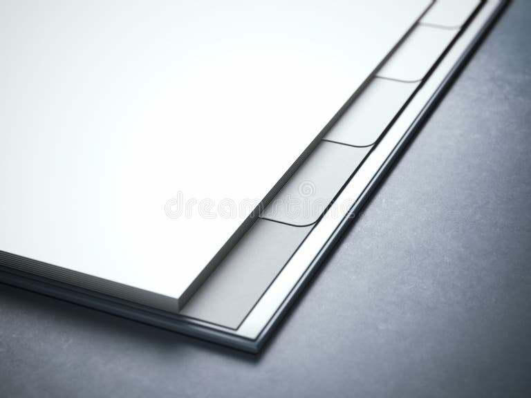 Blank White Diary in the Studio Stock Photo - Image of gray, office ...