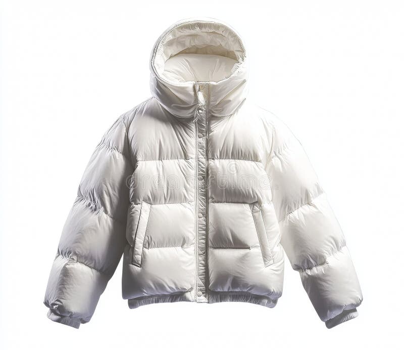Blank White Down Jacket Mockup for Stock Apparel Coat Image. Stock ...