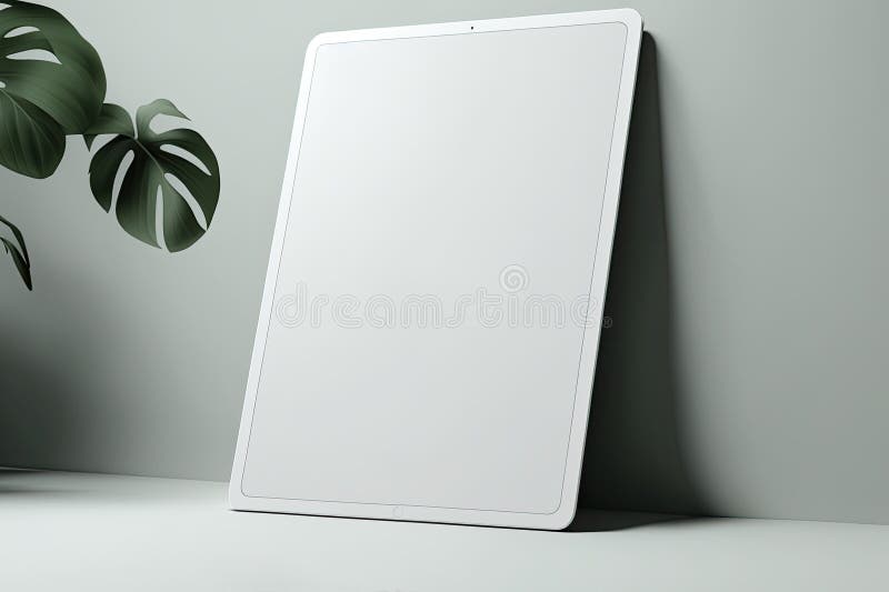 Blank White Empty Screen Tablet Minimalist Elegant Mockup Nature ...