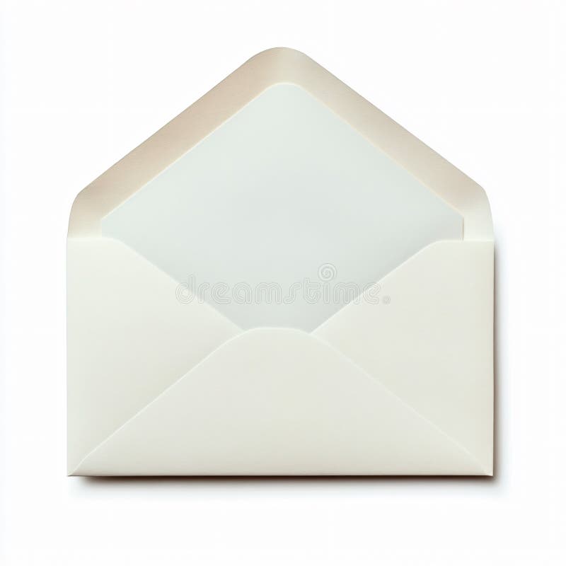Blank White Envelope Mockup Isolated, Open High Quality Image Stock ...