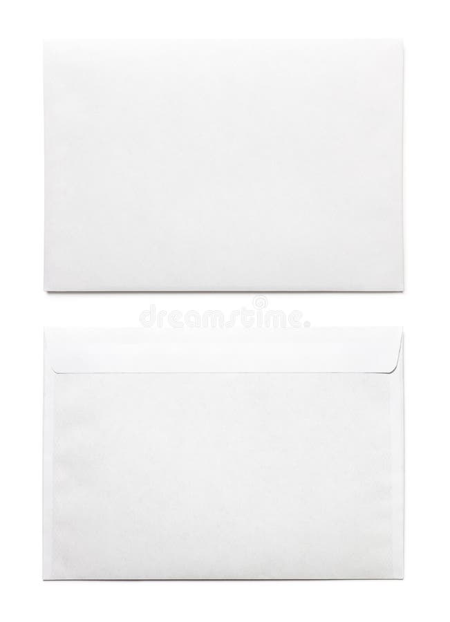 Simple Blank White Envelope Isolated, Front View. Stock Photo - Image ...