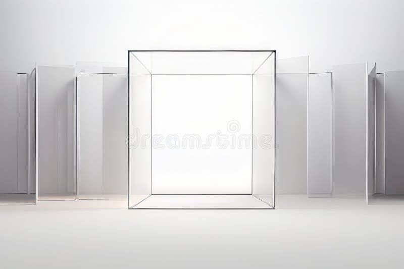 Blank White Exhibition Gallery Interior with Empty Space. Stock ...