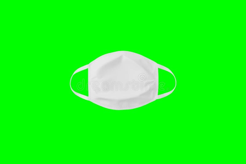 Solid White Face Mask Render on Green Background for Creative Projects ...