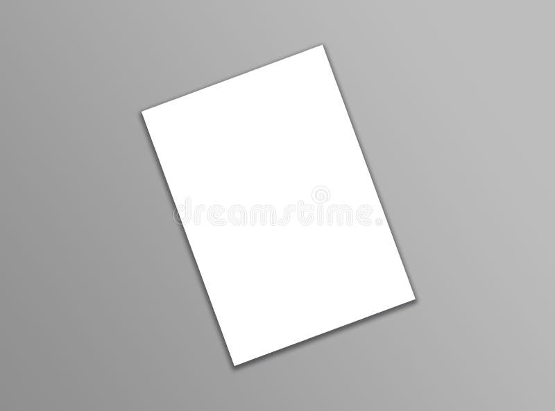 Blank A4 White Flyer Template Paper on Grey Background with Soft Stock ...
