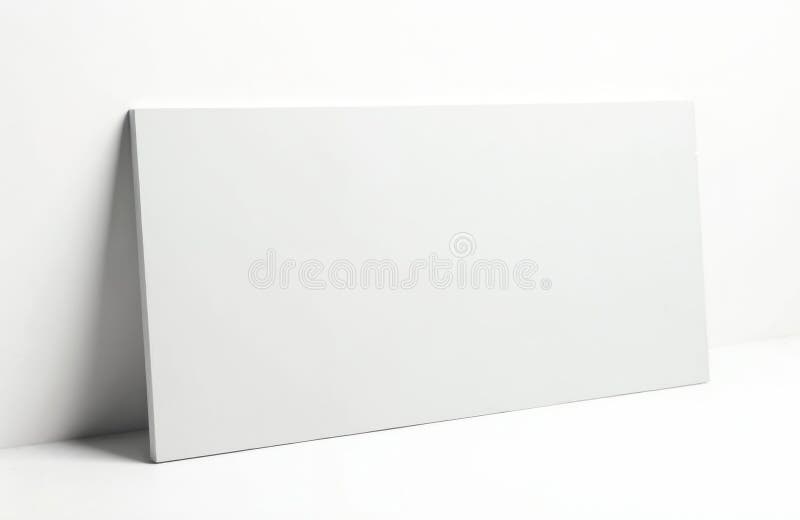 Blank White Foam Core Sign Leaning Against White Wall. Empty ...