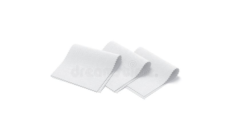 Blank White Folded Fabric Samples Mock Up, Side View Stock Illustration ...