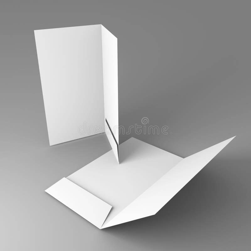 Blank White Folder Brochure Template Mockup Stock Illustration ...