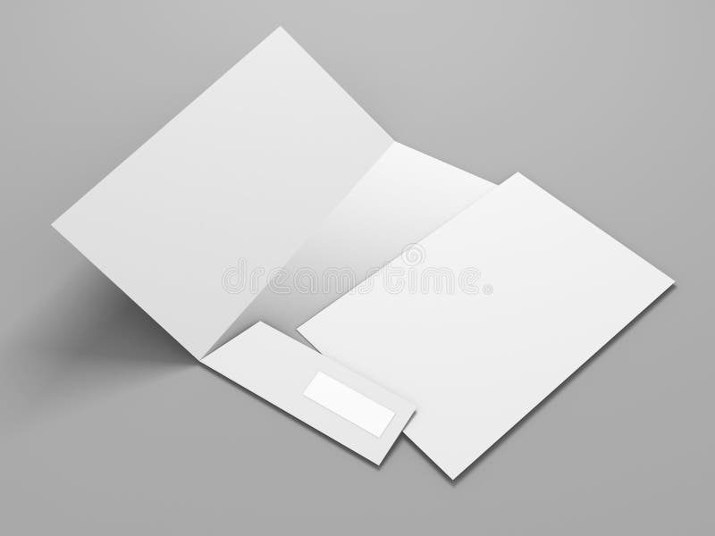 Blank White Folder Brochure Template Mockup Stock Illustration ...