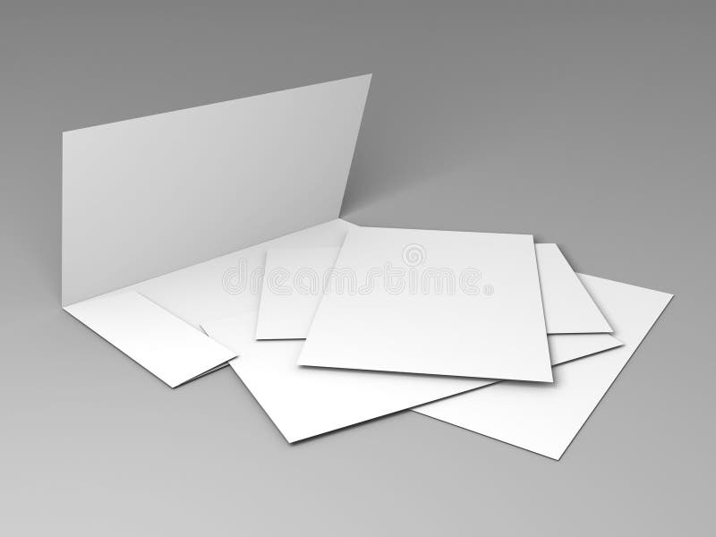 Blank White Folder Brochure Template Mockup Stock Illustration ...