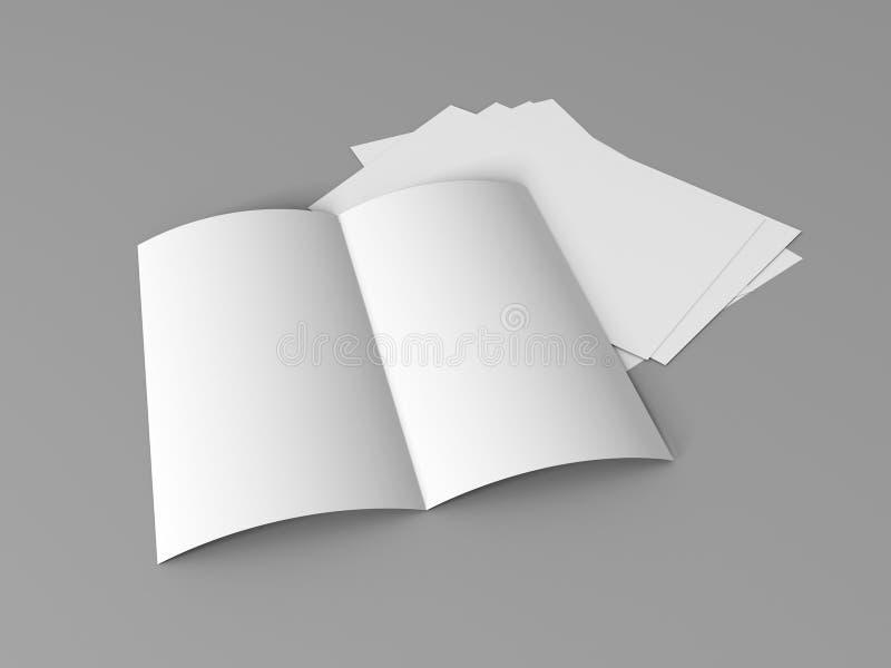 Blank White Folder Brochure Template Mockup Stock Illustration ...