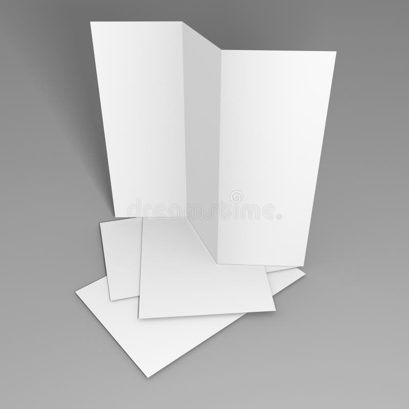 Blank White Folder Brochure Template Mockup Stock Illustration ...