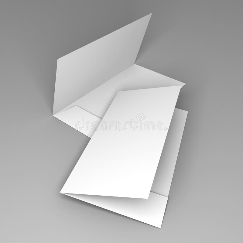 Blank White Folder Brochure Template Mockup Stock Illustration ...