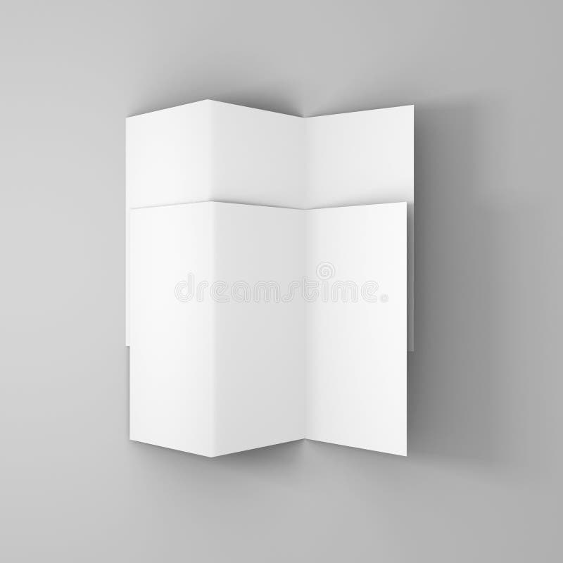 Blank White Folder Brochure Template Mockup Stock Illustration ...