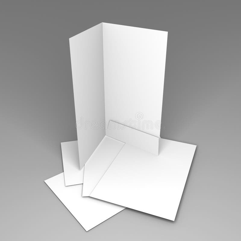 Blank White Folder Brochure Template Mockup Stock Illustration ...