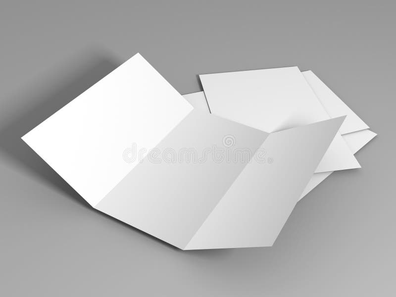 Blank White Folder Brochure Template Mockup Stock Illustration ...