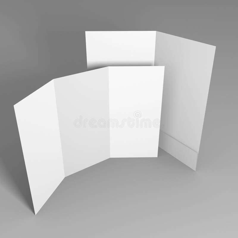 Blank White Folder Brochure Template Mockup Stock Illustration ...
