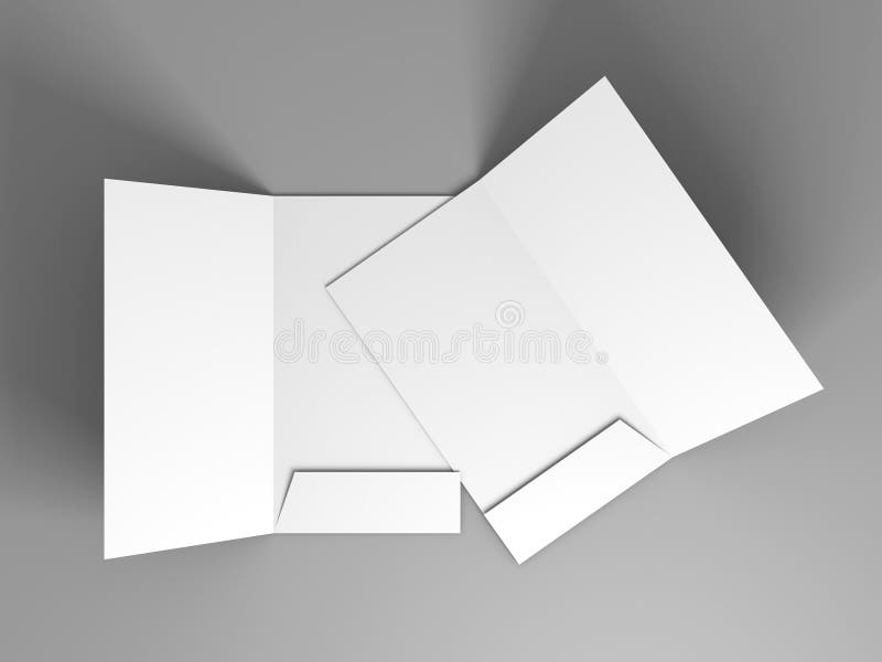 Blank White Folder Brochure Template Mockup Stock Illustration ...