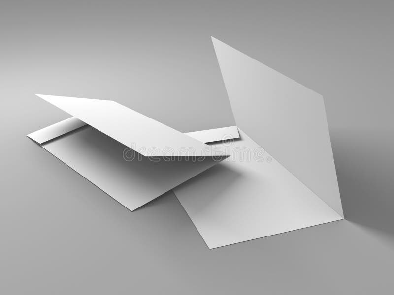 Blank White Folder Brochure Template Mockup Stock Illustration ...