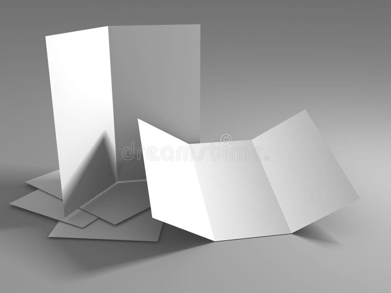 Blank White Folder Brochure Template Mockup Stock Illustration ...