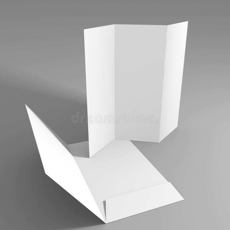 Blank White Folder Brochure Template Mockup Stock Illustration ...