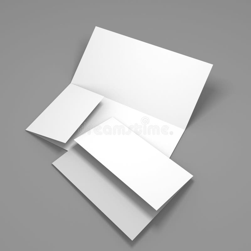 Blank White Folder Brochure Template Mockup Stock Illustration ...