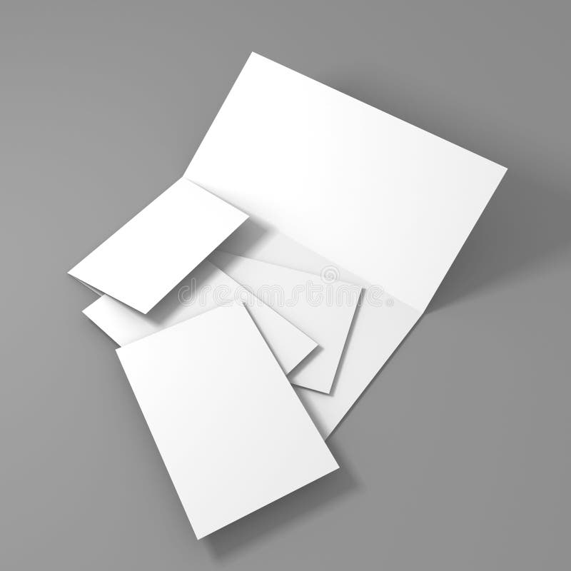 Blank White Folder Brochure Template Mockup Stock Illustration ...