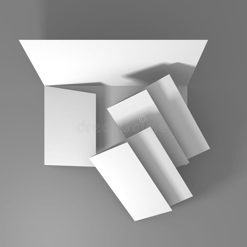 Blank White Folder Brochure Template Mockup Stock Illustration ...