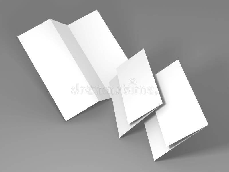 Blank White Folder Brochure Template Mockup Stock Illustration ...